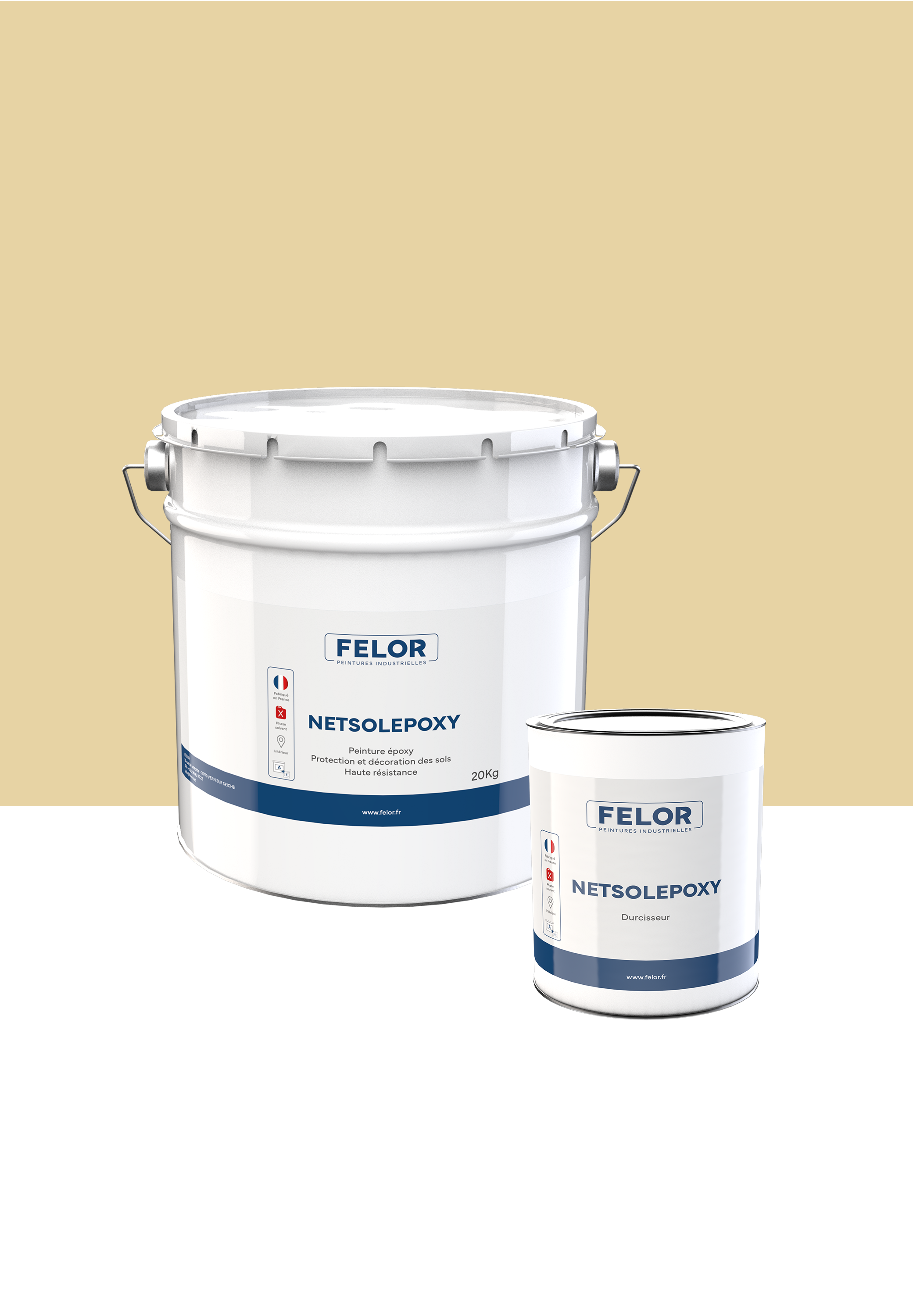 Peinture sol bi-composant époxy Ivoire 1014 - NETSOLEPOXY – FELOR-V2